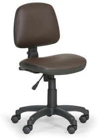Euroseat Pracovní židle na kolečkách MILANO bez područek, permanentní kontakt, pro měkké podlahy,hnědá