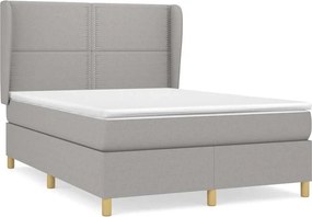 Box spring postel s matrací světle šedá 140 x 200 cm textil 3128445