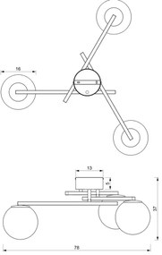 Přisazený lustr DAGA 3xE14/60W/230V