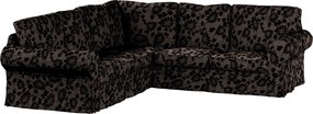 Potah na pohovku IKEA Ektorp rohová barva hnědá látka pletený vzor, vzorované