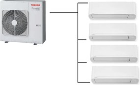 Klimatizace Toshiba Yukai 1+4 ( 2,5kW + 2,5kW + 2,5kW + 3,3kW ) Multi-split R32