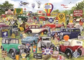 GIBSONS Puzzle Motoring Memorabilia Rally / 1000 dílků / 68 x 49 cm