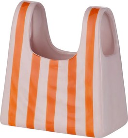 SHOPPING BAG Váza pruhy - oranžová