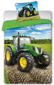 DĚTSKÉ BAVLNĚNÉ POVLEČENÍ TRACTOR 140X200 CM, 1KS 70X90 CM VZOROVANÉ