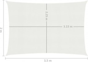 vidaXL Plachta proti slunci 160 g/m² 2 x 3,5 m HDPE [311063] Barva: Bílá