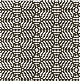 Hisbalit Skleněná mozaika bílá; černá; černo-bílá Černobílá Mozaika BOSSA 2,3x2,6 (33,3x33,3) cm - HEXBOS