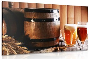 Obraz pivo s pivním soudkem Varianta: 60x40