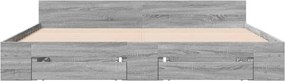 Rám postele se zásuvkami šedý sonoma 200 x 200 cm kompozit 3280725
