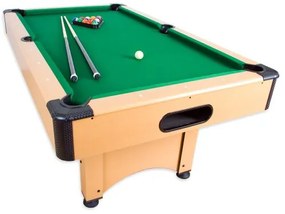 GamesPlanet® 1416 Kulečníkový stůl pool billiard kulečník s vybavením, 6 ft, sv. dřevo