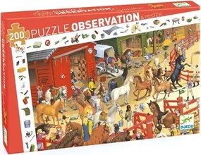 DJECO Puzzle Observation: Koně / 200 dílků / 61x38 cm