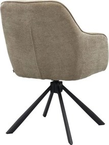 Taupe čalouněné jídelní křeslo s područkami Avola – Unique Furniture