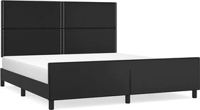 Rám postele s čelem černý 180x200 cm umělá kůže 3125524
