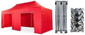 Nůžkový párty stan 3x6 m /6 noh TENTino BIG HEXAGON EXTREME Barva opláštění: 7A - ČERVENÁ