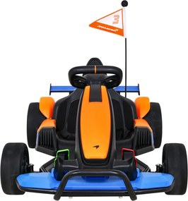 Ramiz Dětská motokára na baterie McLaren Drift oranžová + funkce driftu + sportovní sedadlo + LED světla