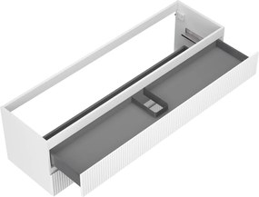 Mexen Rivel, koupelnová skříňka 160 cm, 2 zásuvky, drážkovaná, bílá matná, 91A20-16047-2-BFF01