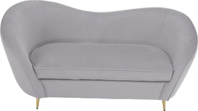 Designový 2-sed, šedá Velvet látka/gold chrom zlatá, EZIO TYP 2