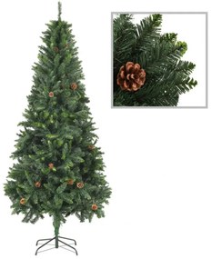 Umělý vánoční stromek se šiškami zelený 210 cm,  284316 HangarStore.cz