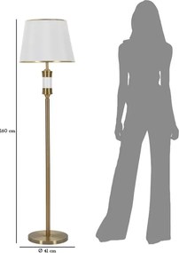 Stojací lampa Whity 160 cm bílá/zlatá