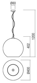 Redo 01-2077 závěsné svítidlo Bowl kouřově šedé, E27, ø40cm