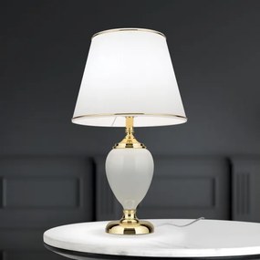 Orion LA 4-1229 - Stolní lampa OVUM 1xE27/40W/230V 48 cm keramika bílá/zlatá