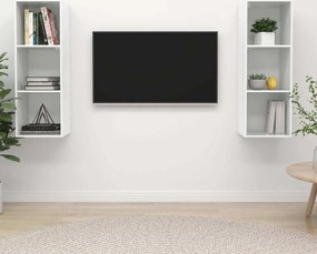 vidaXL Nástěnné TV skříňky 2 ks dřevotříska [3079859] Barva: bílá s vysokým leskem