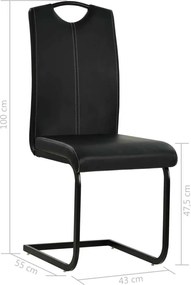 vidaXL Konzolové jídelní židle 6 ks umělá kůže [275463] Barva: Černá