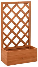 Zahradní truhlík s treláží oranžový 50x25x90 cm masivní jedle 314830