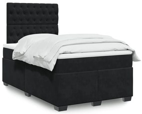 Box spring postel s matrací černá 120 x 190 cm samet 3293166