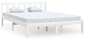 Rám postele bílý masivní borové dřevo 140 x 200 cm - Default Title