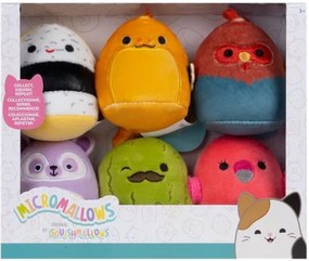Squishmallows micromallows 6pack okurek, úhoř, plameňák, kohout, sushi, lemur