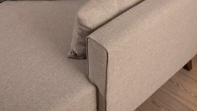 Hanah Home Dvoumístná pohovka BELLA krémová pravá 205 cm s taburetem 825BLC1511