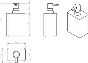 Gedy, ARIES dávkovač mýdla na postavení, antracit, AR8085