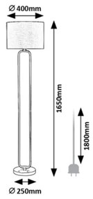 Rabalux 74043 - Stojací lampa DOMIRO 1xE27/60W/230V