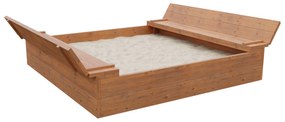 Dřevěné pískoviště s lavičkami 120x120x22 cm