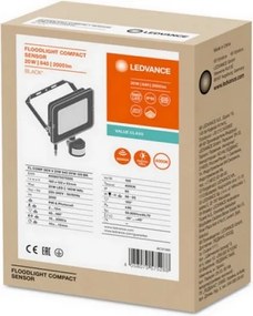 LED reflektor s pohybovým čidlem LEDVANCE FLOODLIGHT COMPACT 20W 4000K neutrální bílá