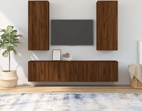 vidaXL 5dílný set TV skříněk kompozitní dřevo [3188835] Barva: bílá s vysokým leskem