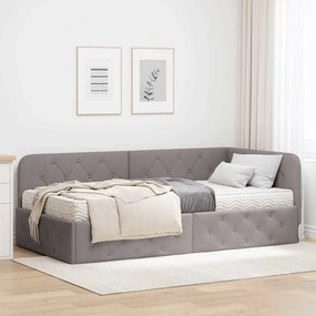 Rohový rám postele Taupe 100 x 200 cm textil 3394058