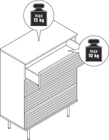 Tchibo - Komoda »Finnsbo« s lamelovým vzhledem - barva: hnědá