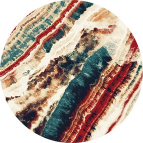 Kulatý koberec vlněný Agnella Calisia Shell Abstraktní vícebarevný Rozměr: průměr 300 cm