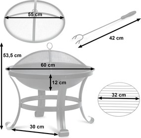 Zahradní ohniště 60 cm Berdsen BD-880
