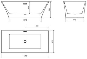 Mexen IBIZA VOLNĚ STOJÍCÍ VANA Bílá 170 x 80 CM + sifon automat, 57021708000