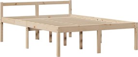 Postel s čelem pro seniory 140 x 190 cm masivní borovice 3305857