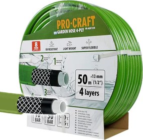Výrobce: Procraft Procraft Zelená zahradní hadice Procraft PR-4GH1350 4 vrstvy, 1/2" 50 m | PR-4GH1350
