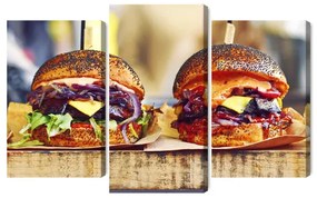 Vícedílný obraz Veganské Hamburgery Nedostatek Nedostatek Plátno Canvas 150x100