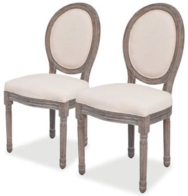 Jídelní židle 2 ks krémové textil 244087