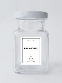 Samolepka na kořenky BRAMBORÁK bílá 3 × 4 cm tučné písmo