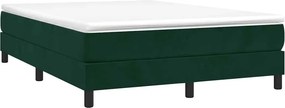 Box spring postel s matrací tmavě zelená 140x200 cm samet 3144336