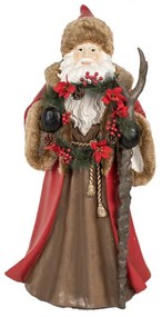 Veliká vánoční dekorace Santa Claus v plášti a Led světýlky - 65*49*122 cm