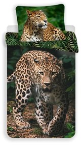 JERRY FABRICS Povlečení Leopard Green Bavlna, 140/200, 70/90 cm