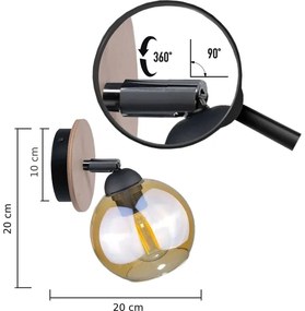 Nástěnné bodové svítidlo THEA WOOD 1xE27/60W/230V